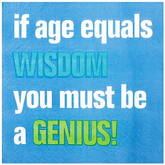 Over the Hill 'If Age Equals Wisdom' Small Multicolor Party Napkins, 16 ...