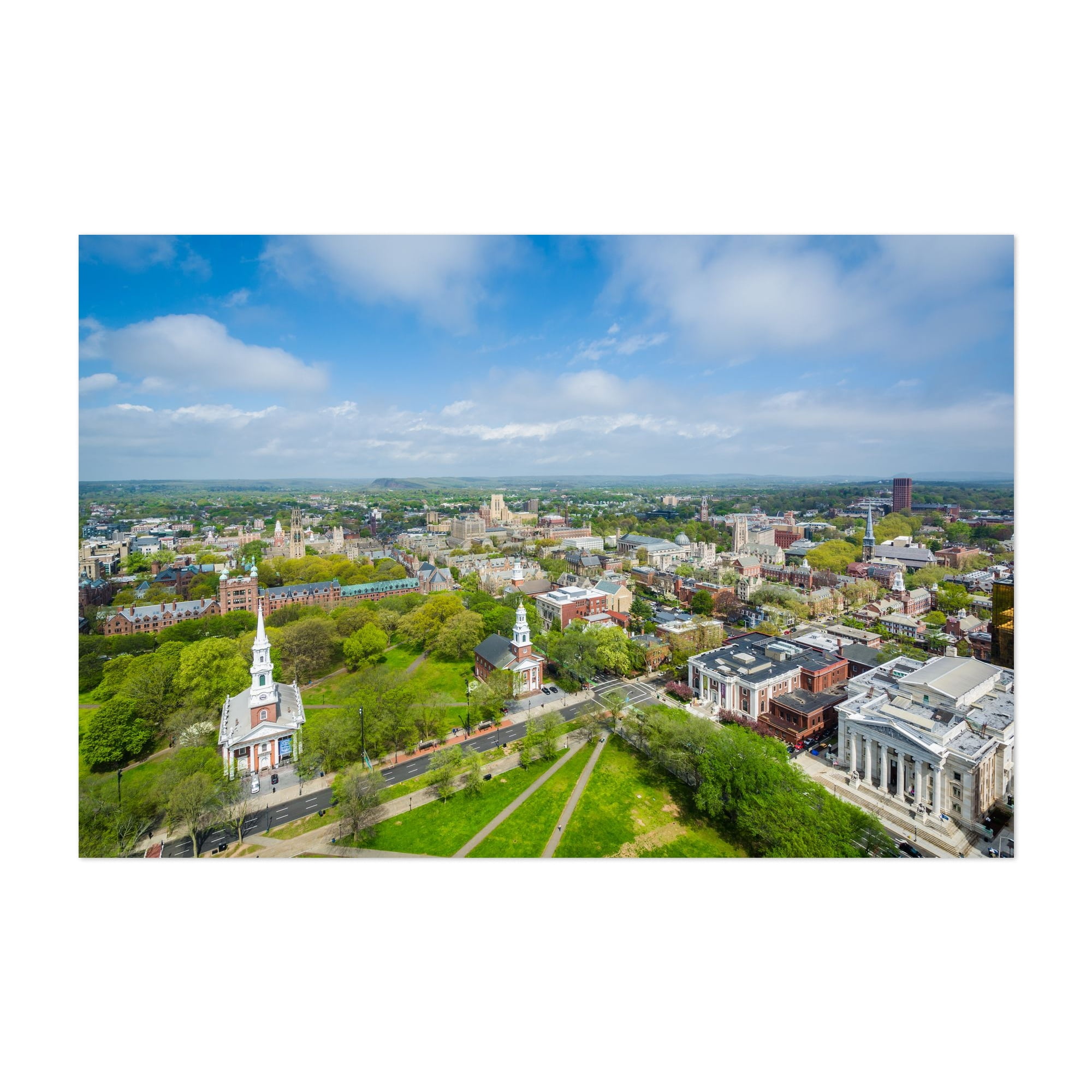 Over the New Haven Green - New Haven Connecticut Photography Unframed ...