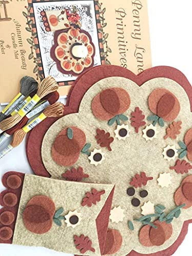 Over the River Felt Autumn Beauty Penny Rug Kit Pre Washed Wool ...