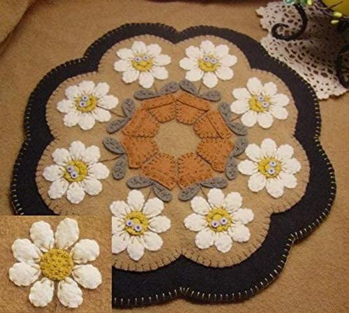 Over the River Felt Delightful Daisies Penny Rug Kit Pre Washed Wool ...