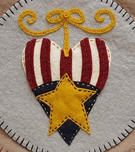 Over the River Felt Liberty Penny Rug Kit Pre Washed Applique Kit ...