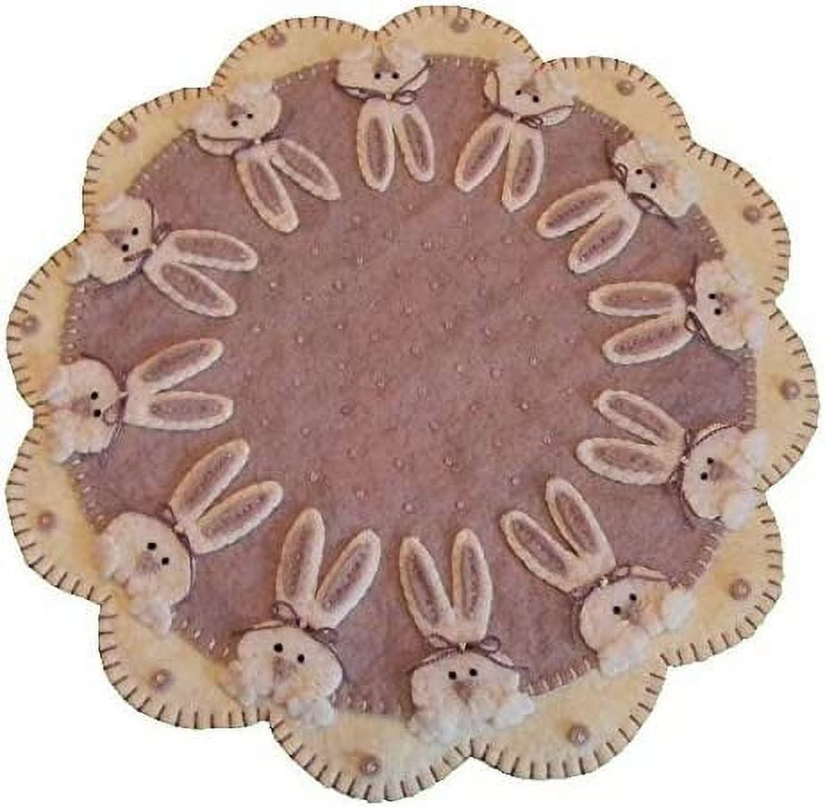 Over the River Felt Peek A Boo Bunnies Penny Rug Kit Pre Washed Wool ...