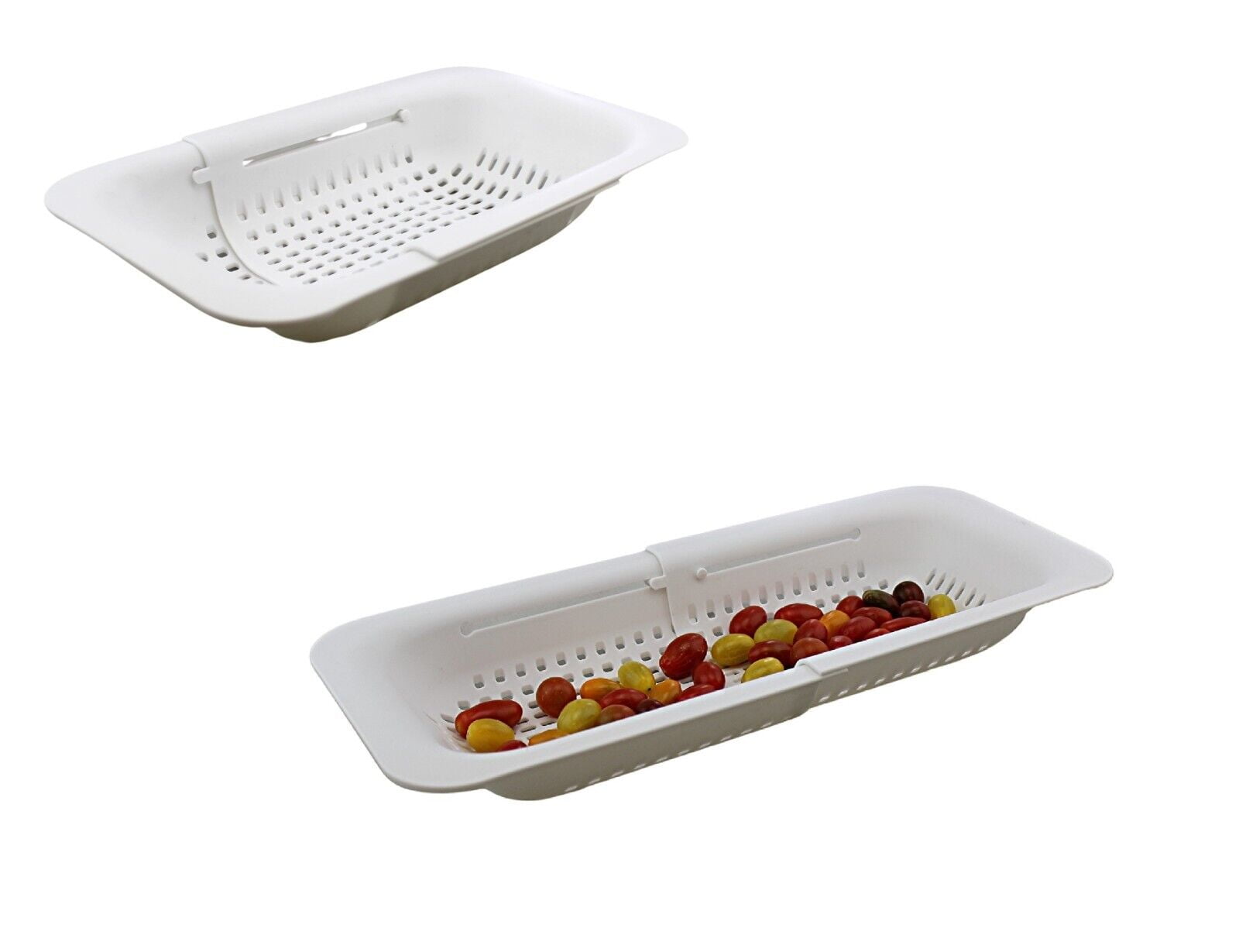 Over the Sink Extendable Colander Collapsible Plastic Fruit Vegetable ...
