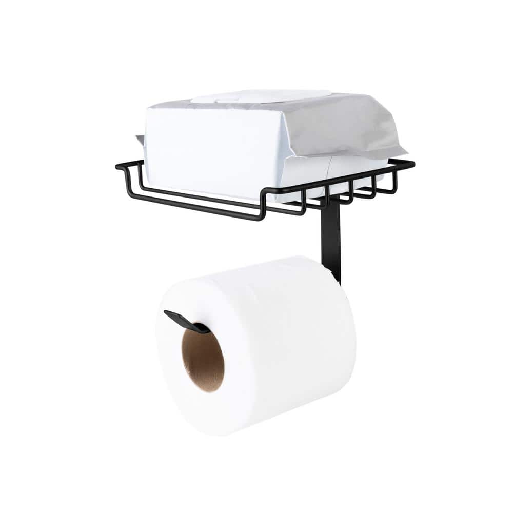 Over the Tank Tissue Dispenser with Wipe Holder in Matte Black ...