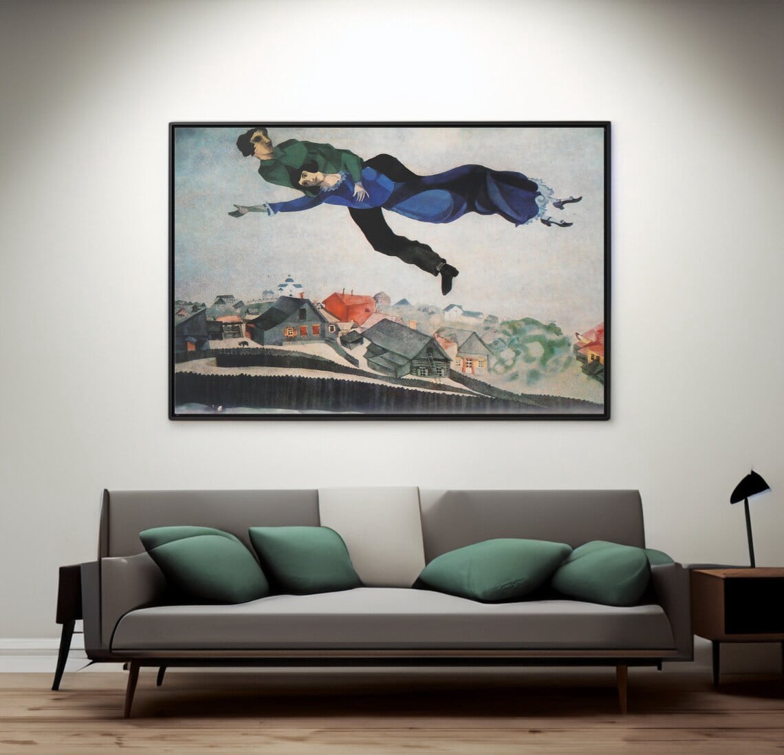 Over the Town by Marc Chagall Poster Wall Art, Cubism Print, Unframed ...