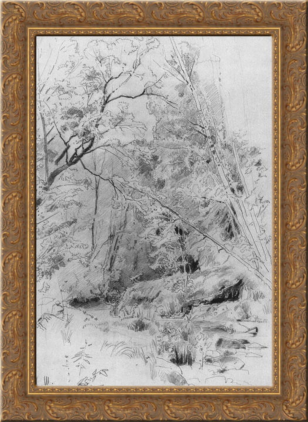 Over water 24x18 Gold Ornate Wood Framed Canvas Art by Ivan Shishkin ...