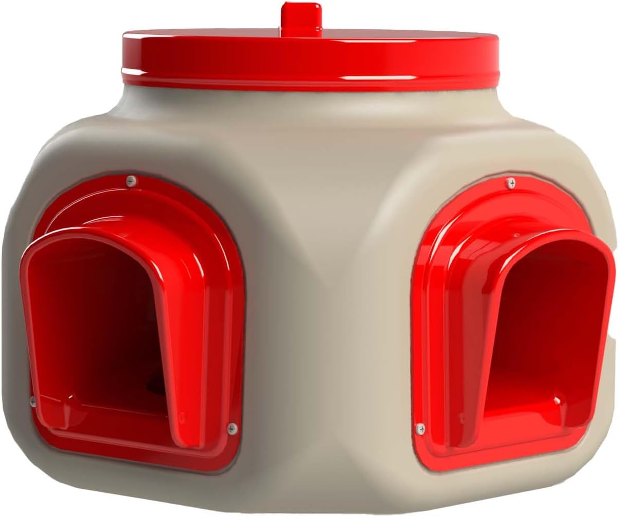 OverEZ Compact Chicken Feeder - Holds 25 Pounds of Feed - Inside or ...