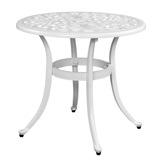 OverPatio 23.6 in Cast Aluminum Bistro Table, Heavy Duty Round Side ...