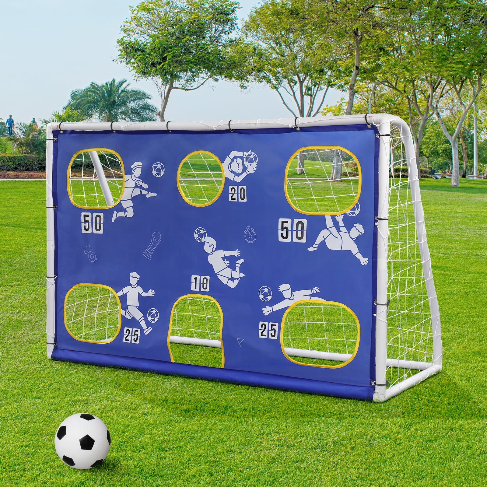 Overpatio 3-in-1 Soccer Goal System, 6x4 Portable Football Training Aid ...