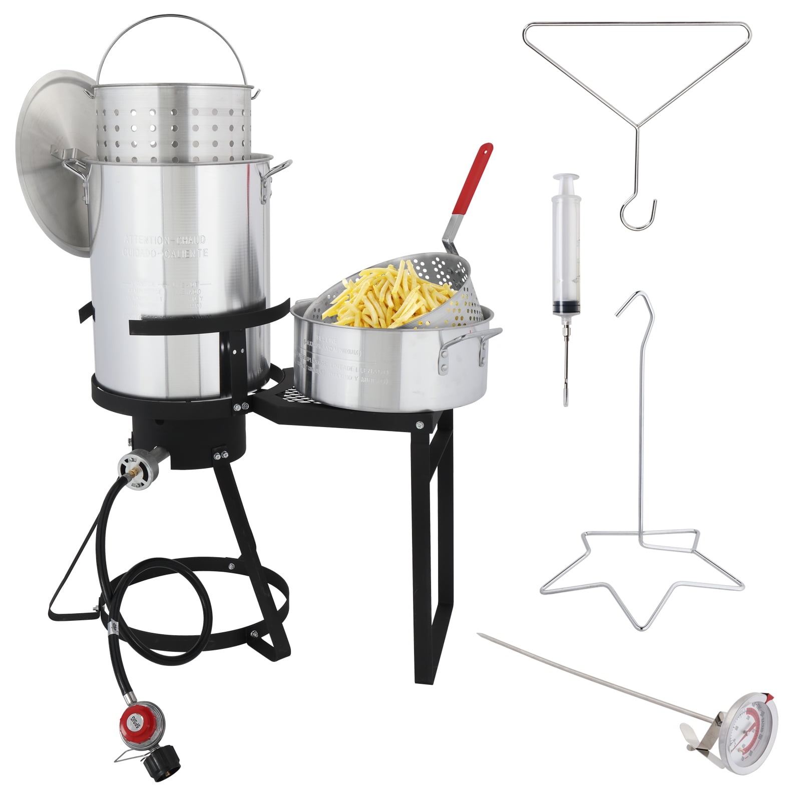 OverPatio 30qt Turkey Fryer Pot Boiler,10qt Fish Pot,Outdoor Turkey Gas ...