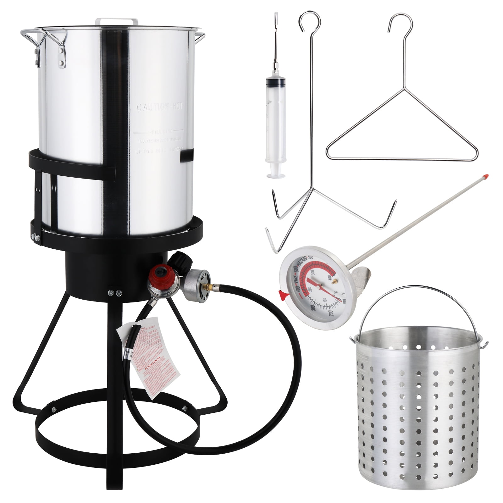 OverPatio 30qt Turkey Fryer Pot Boiler,Outdoor Aluminum Turkey Fryer ...