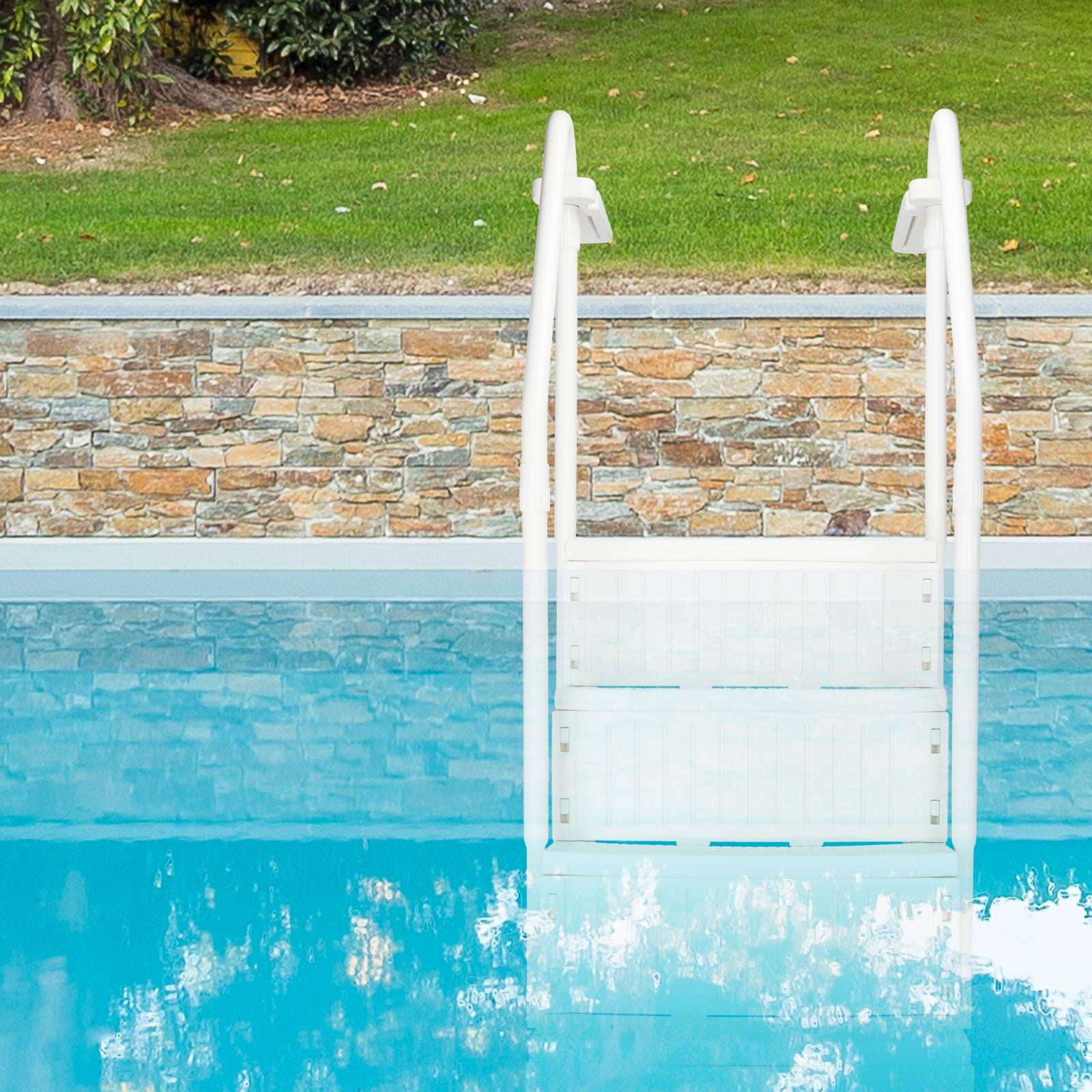 Overpatio Above Ground Swimming Pool Ladder, 4-Step Plastic, Handrail ...