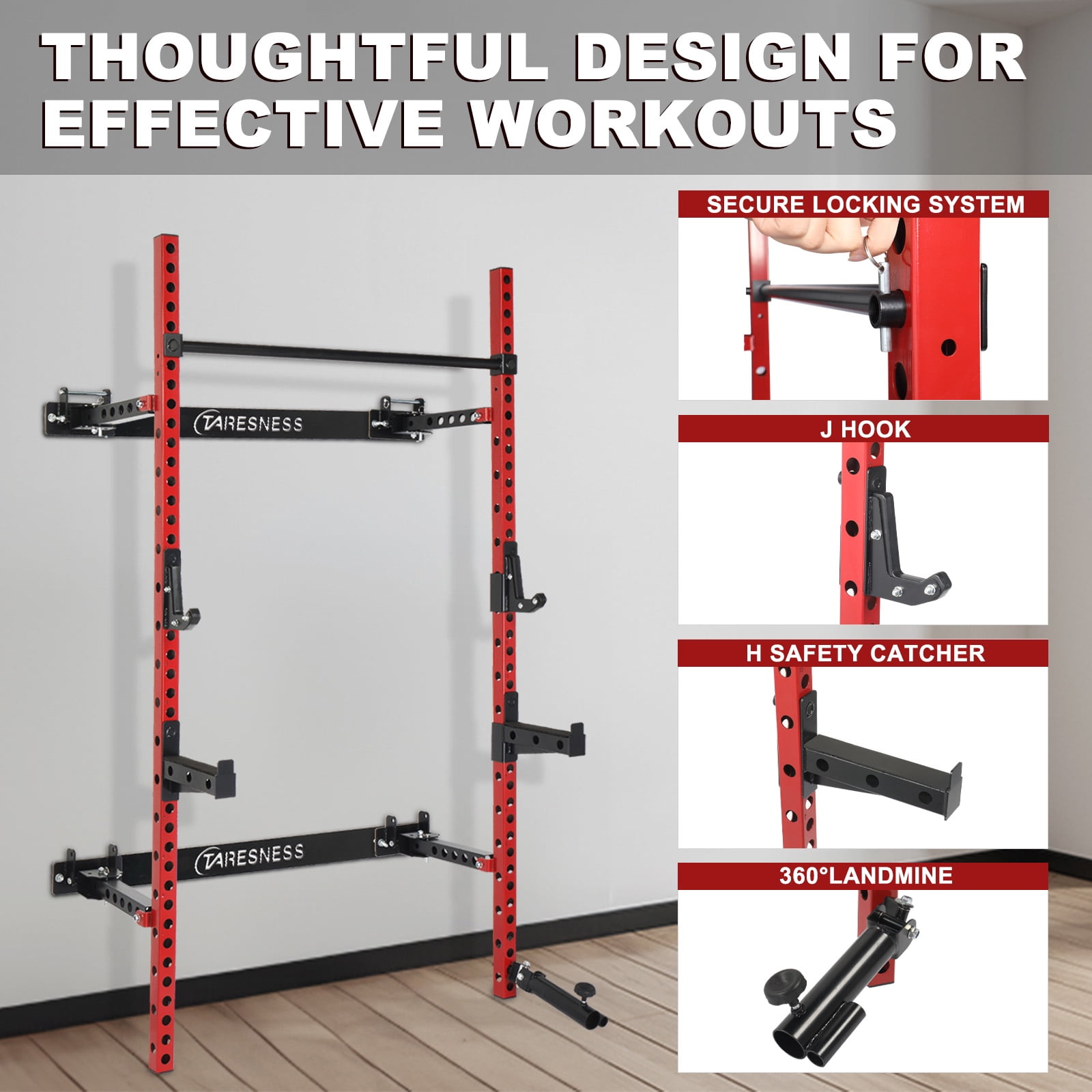 OverPatio Multi-Functional Wall-Mounted Workout Stand: Folding Squat ...