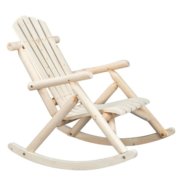 OverPatio Wooden Outdoor Rocking Chair, Patio Wide Seat Wooden Rocker ...