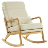 OverPatio Rocking Chair Recliner, Wooden Rocker for Adults, Modern ...