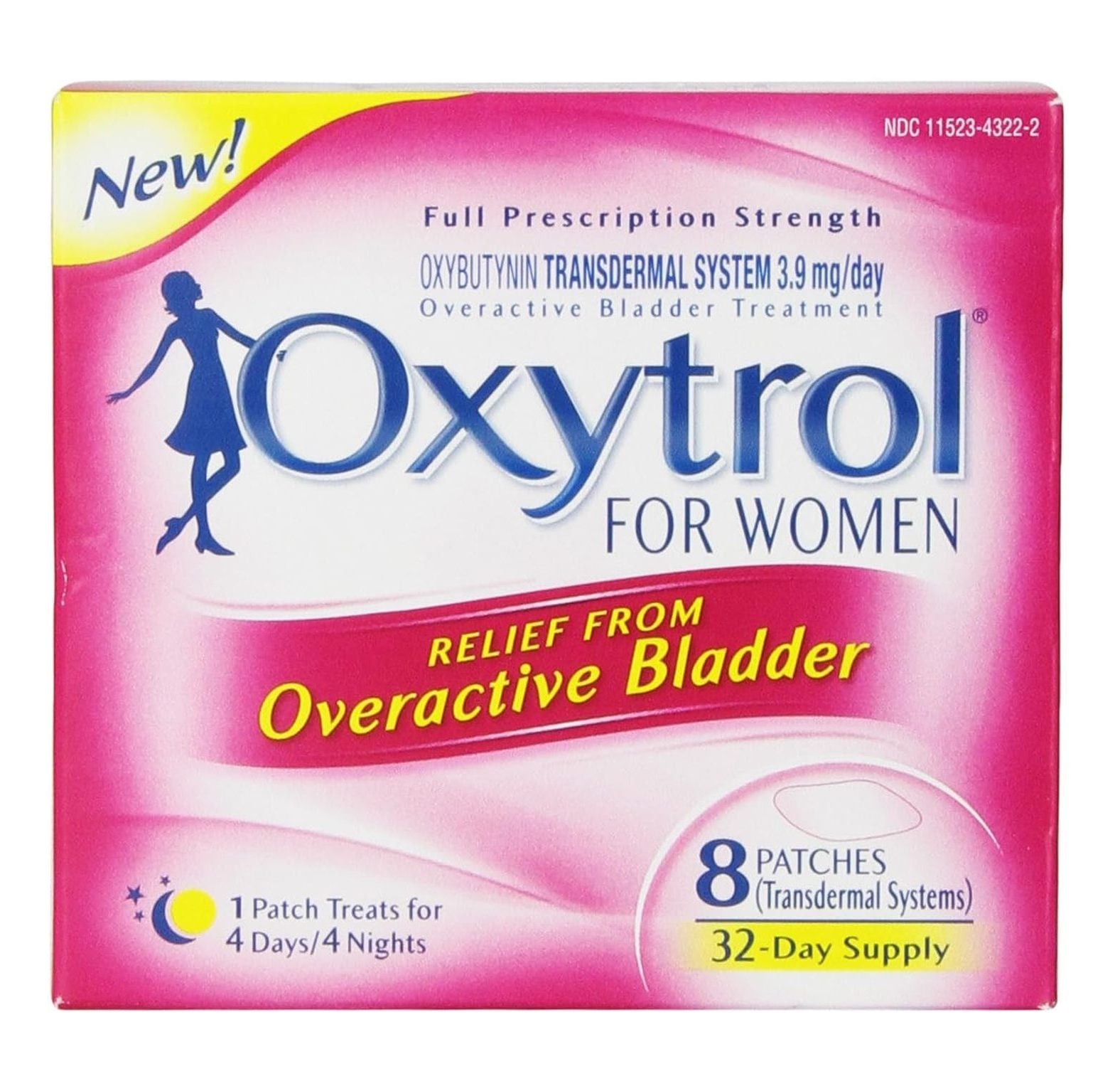 Overactive Bladder Transdermal Patch, 8 Count 8 Count (Pack of 1 ...