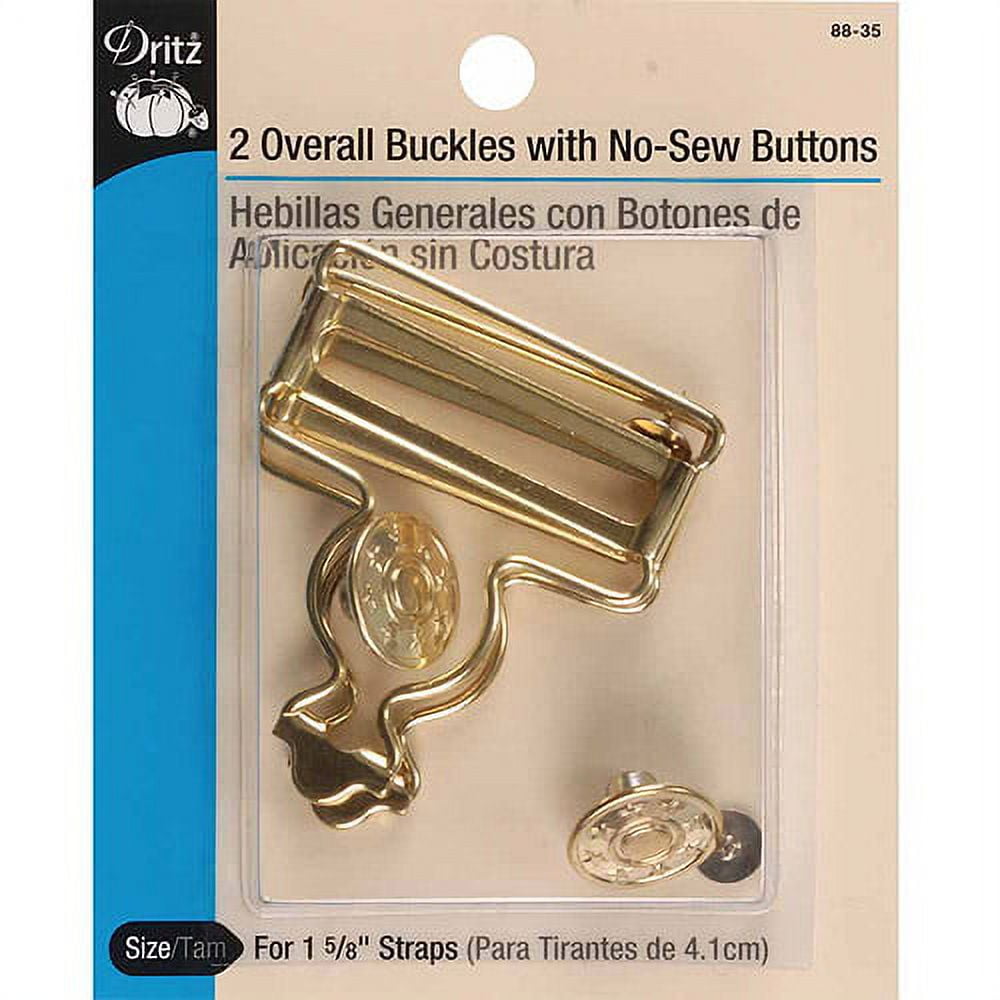 Dritz 88-35 Overall Buckles with No-Sew Buttons for 1-5/8-Inch, Gilt 2 ...