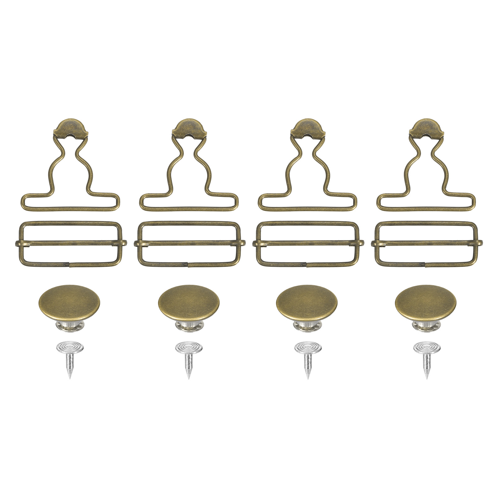 Overall Buckles 12 Sets Suspender Replacement Buckles 38mm Bronze Tone ...