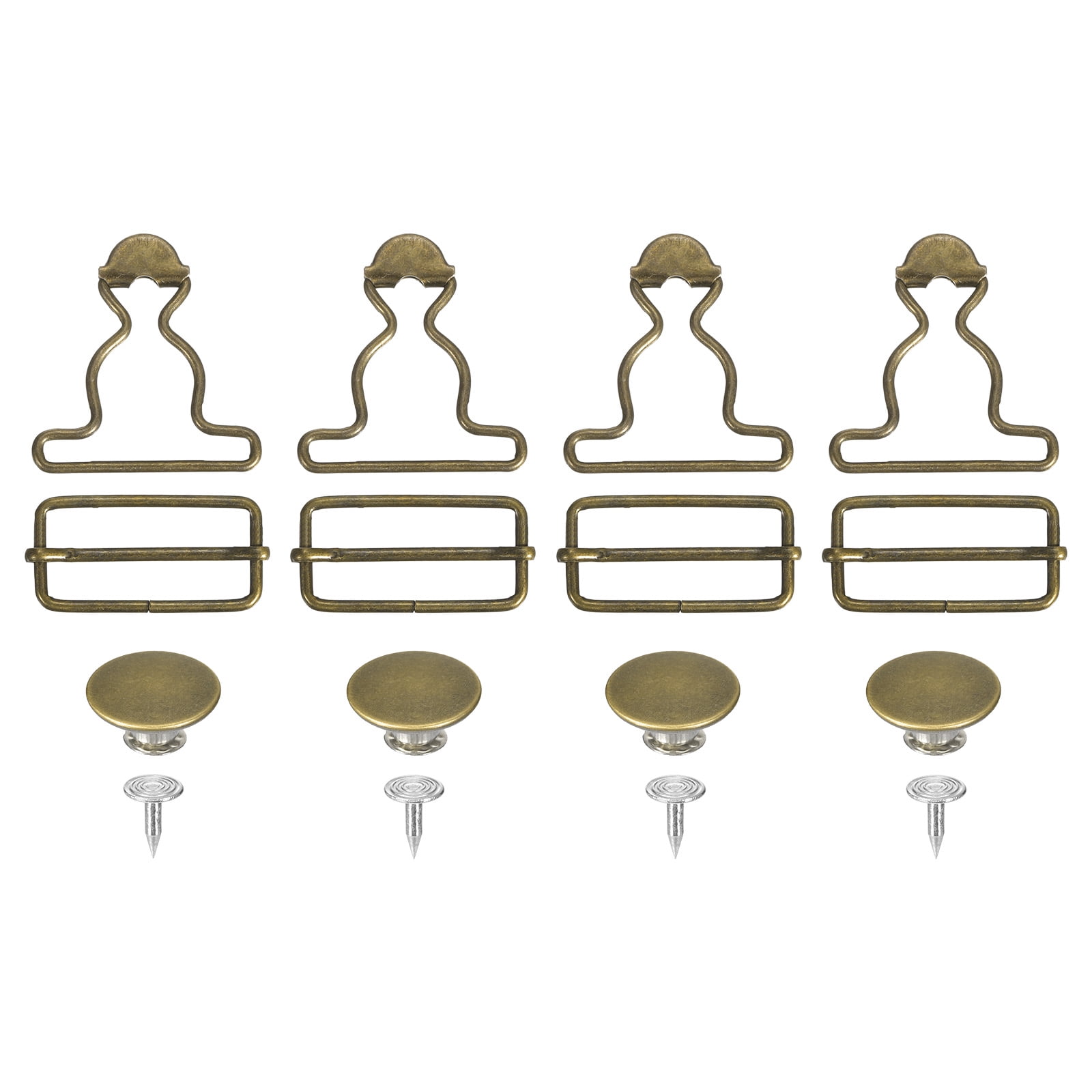 Overall Buckles 6 Sets Suspender Replacement Buckles 35mm Bronze Tone ...