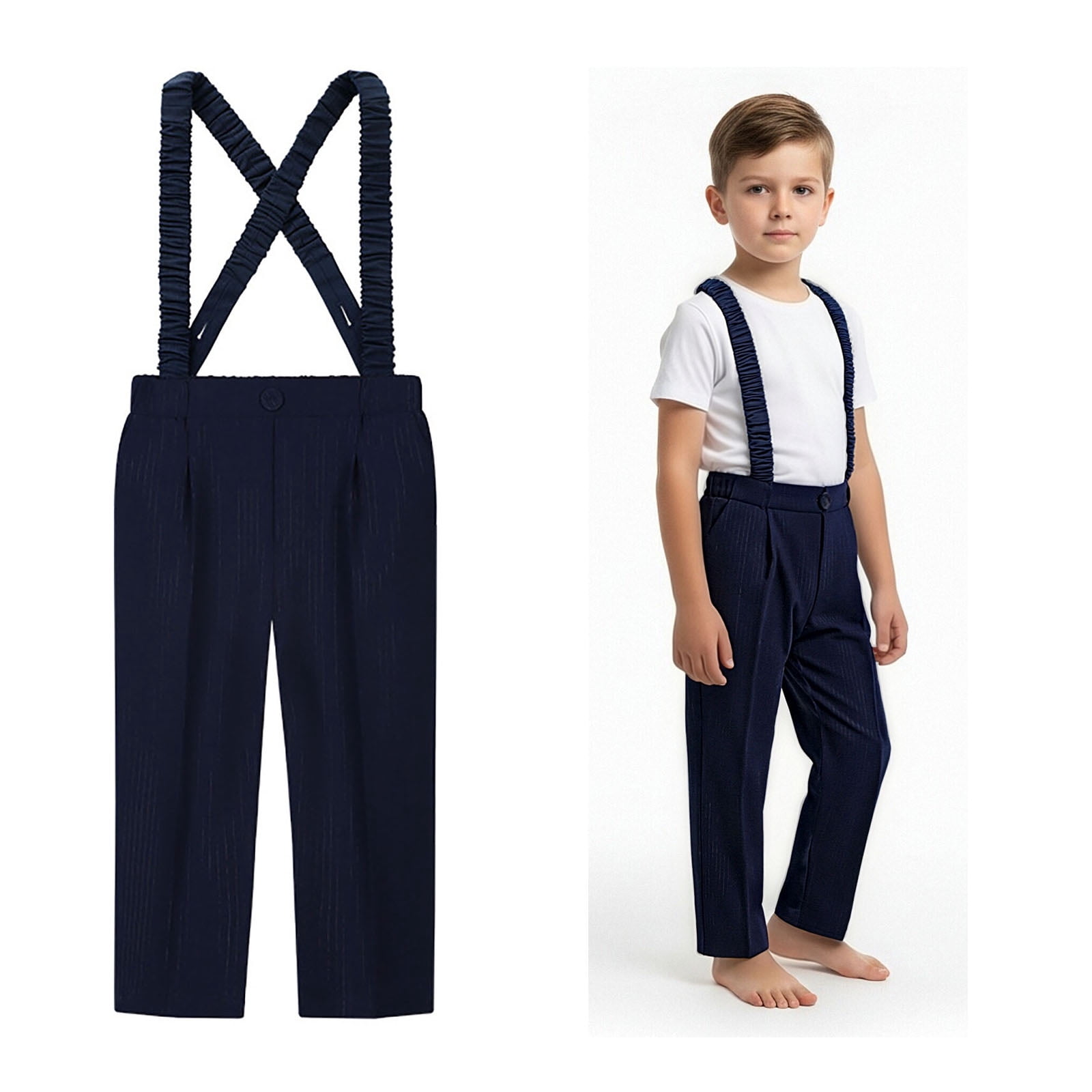 Overalls Suspender School Uniform for Girls Dress Pants with Pockets ...