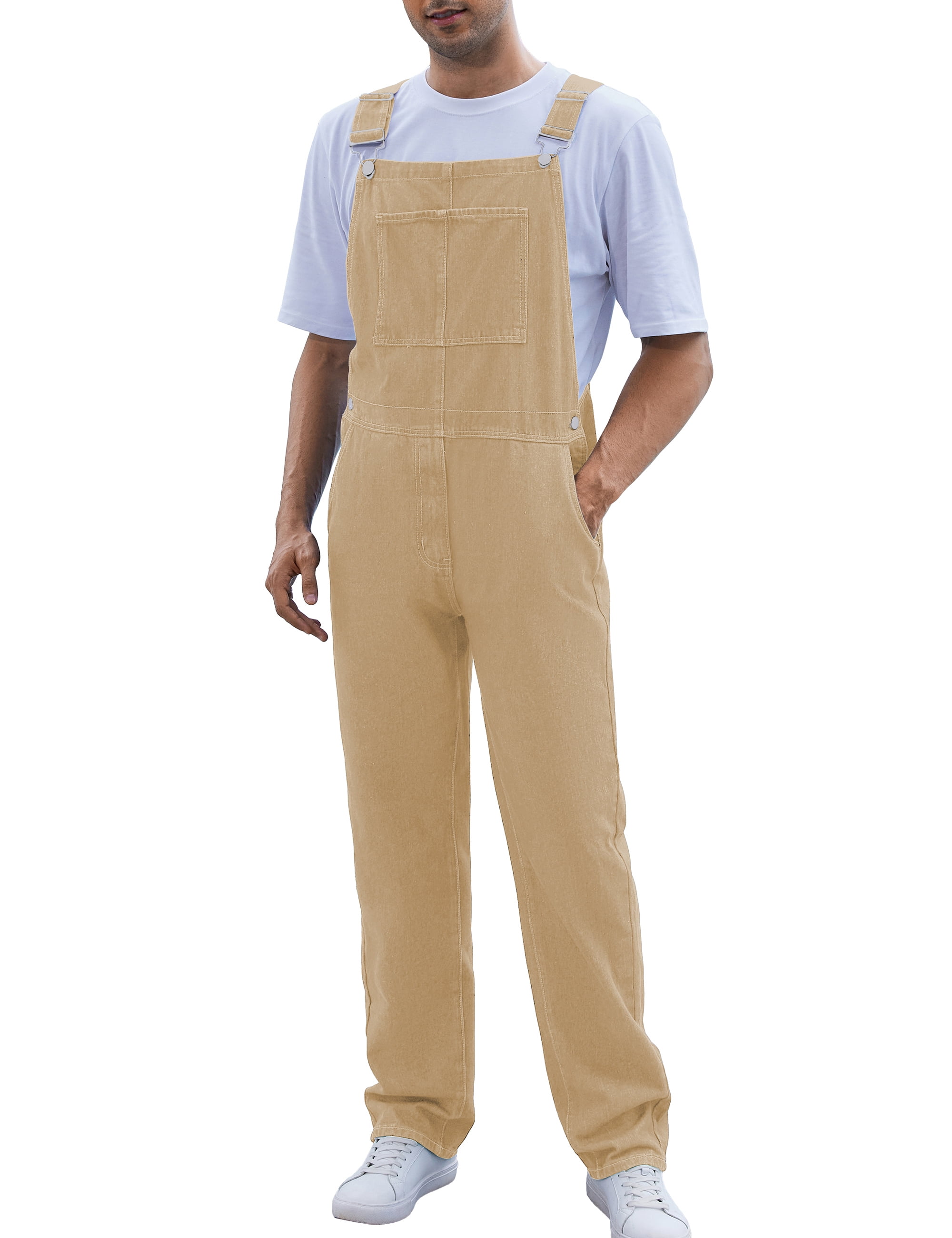 Overalls for Men Work Utility Coveralls Fashion Bib Romper Jumpsuit ...