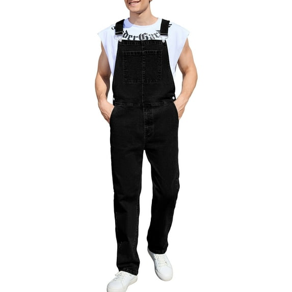 Overalls for Men Work Utility Coveralls Fashion Bib Romper Jumpsuit ...