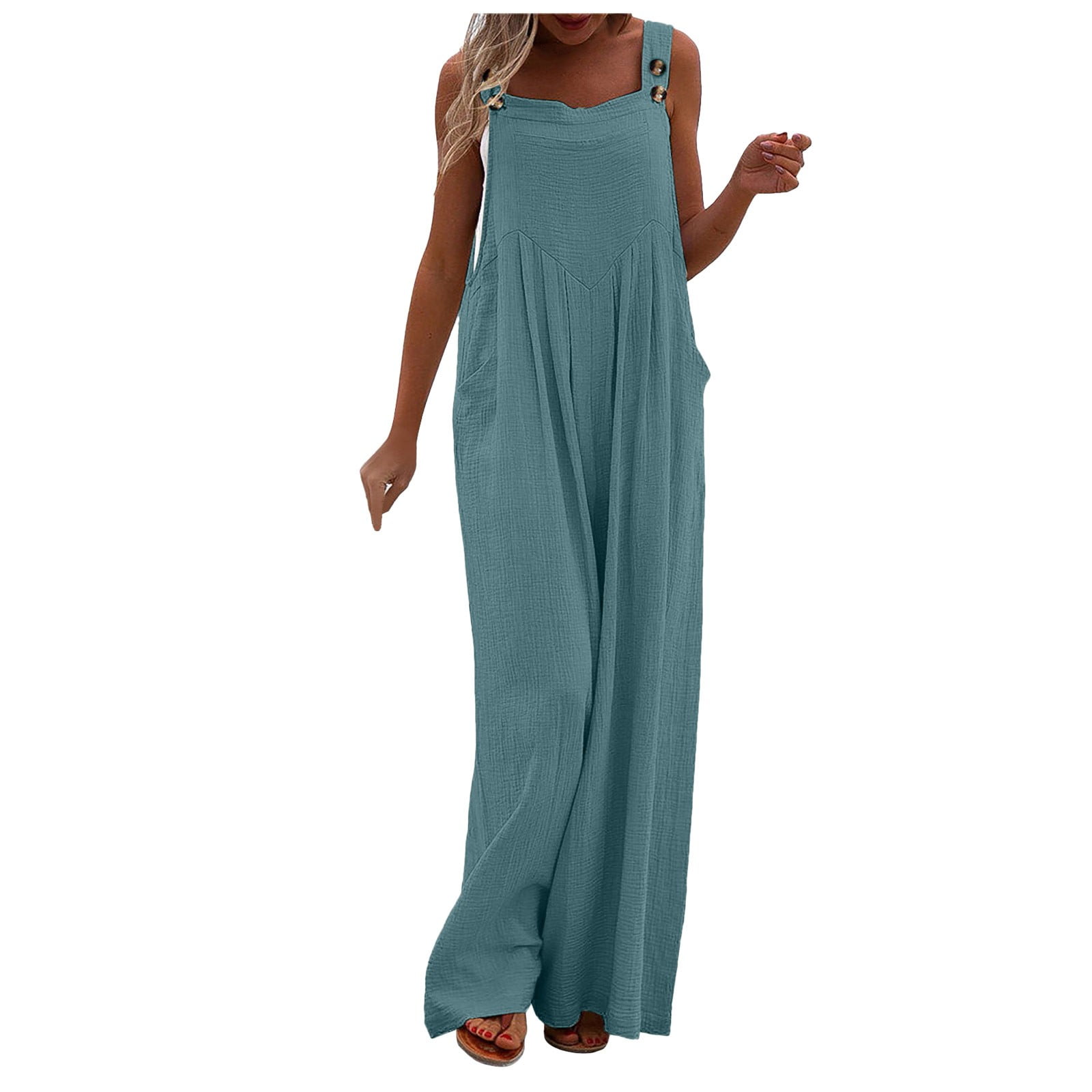 Overalls for Women Loose Fit Wide Leg Casual Jumpsuits Bib Spring ...