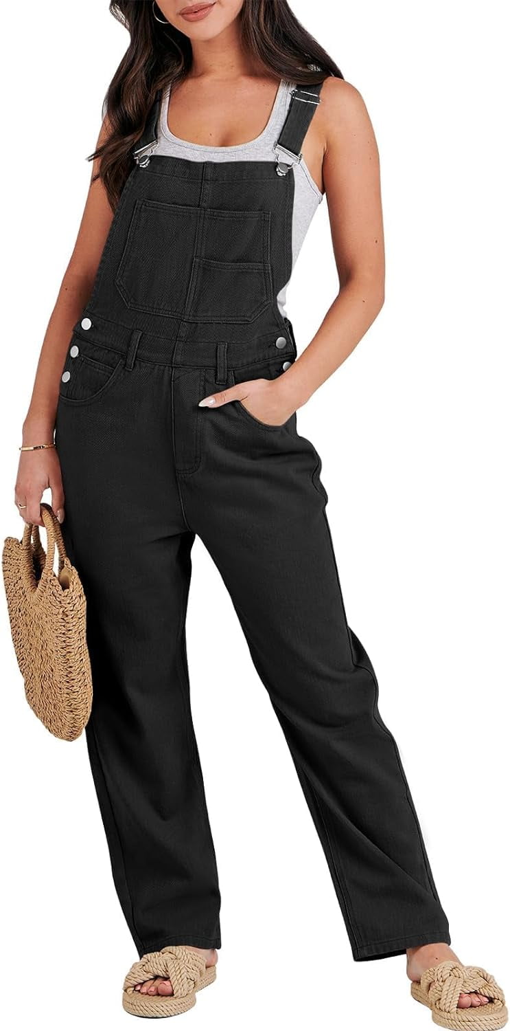 Overalls for Women Summer Casual Loose Fit Adjustable Strap Denim Bib ...