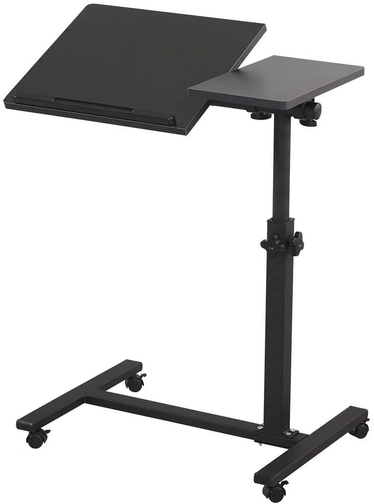 Overbed Bedside Desk Mobile Rolling Laptop Stand Tilting Overbed Table ...