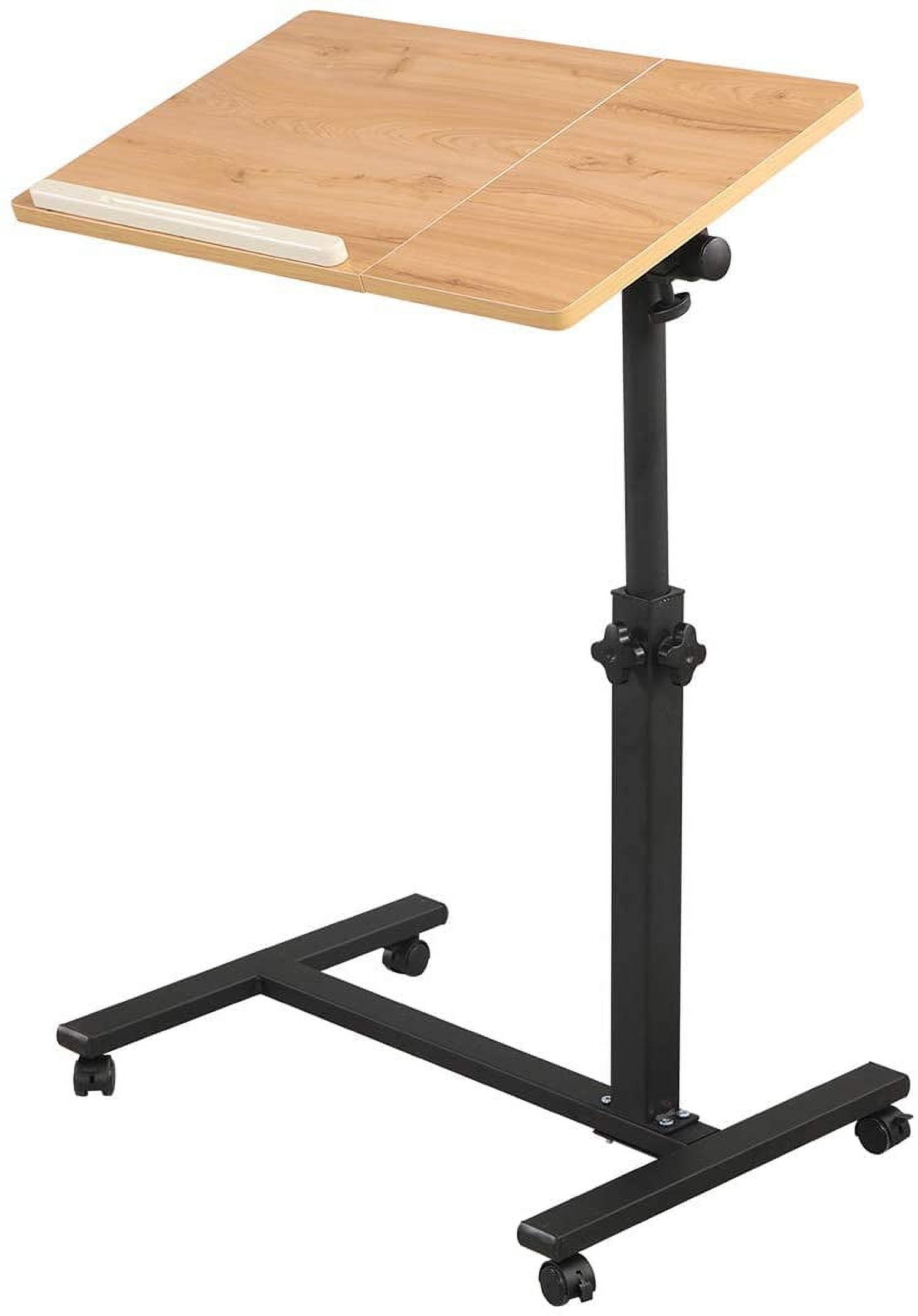 Overbed Bedside Desk Mobile Rolling Laptop Stand Tilting Overbed Table ...