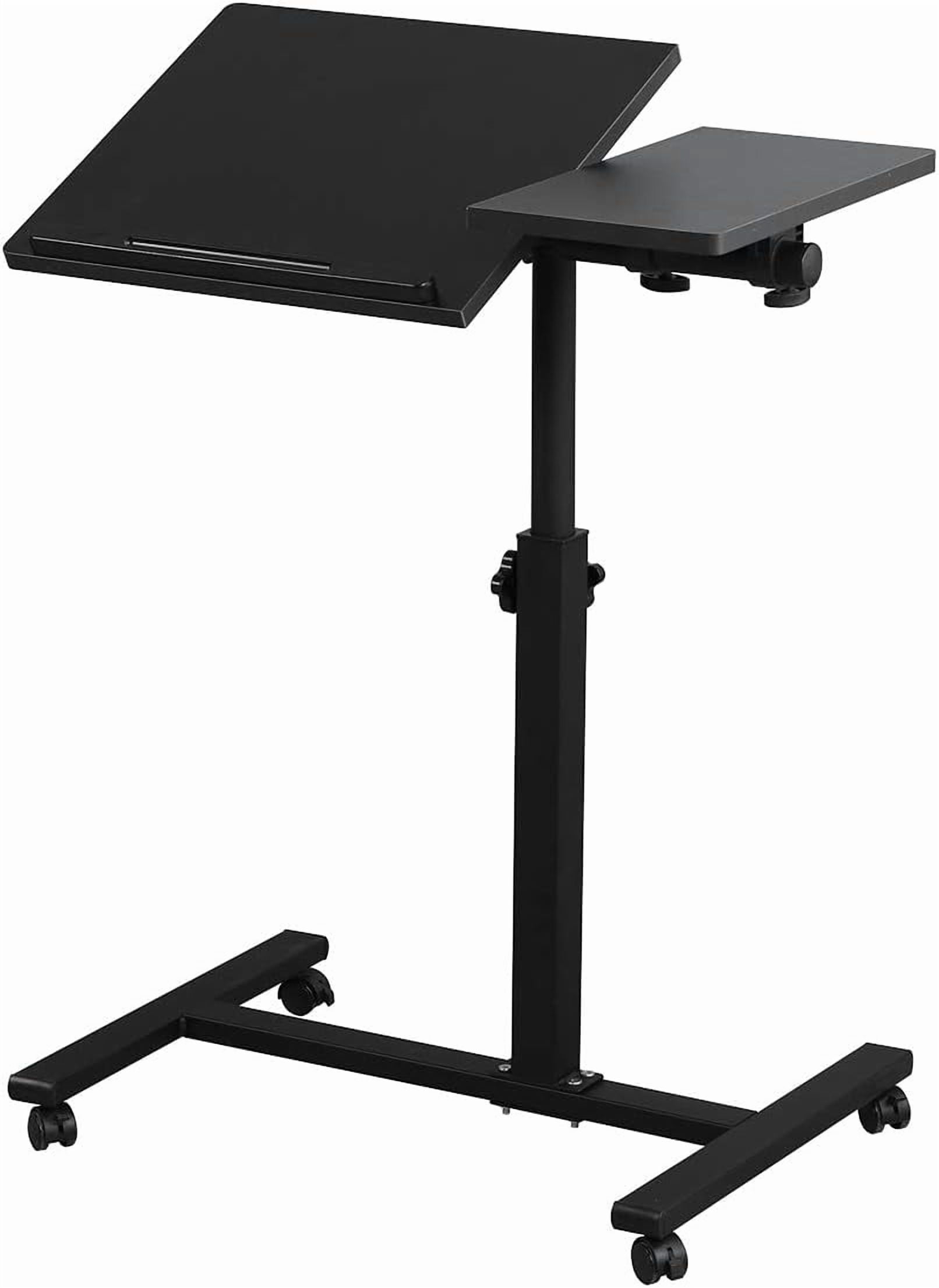 Overbed Bedside Desk Mobile Rolling Laptop Stand Tilting Overbed Table ...