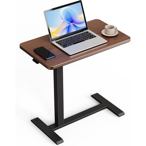 Overbed Bedside Table with Wheels, Rolling Height Adjustable Standing ...