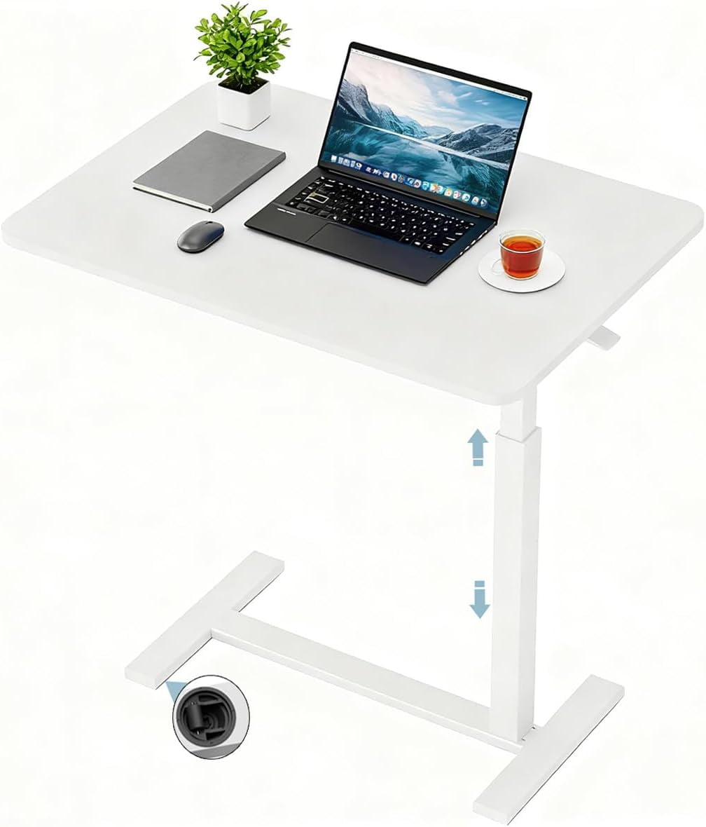 Overbed Bedside Table with Wheels,Height Adjustable Bedside Table for ...