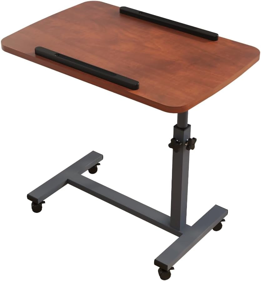 Overbed Bedside Table with Wheels, Medical Hospital Bed Table, Computer ...