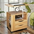 Overbed Nightstand, Wood Height Adjustable Overbed End Table with ...
