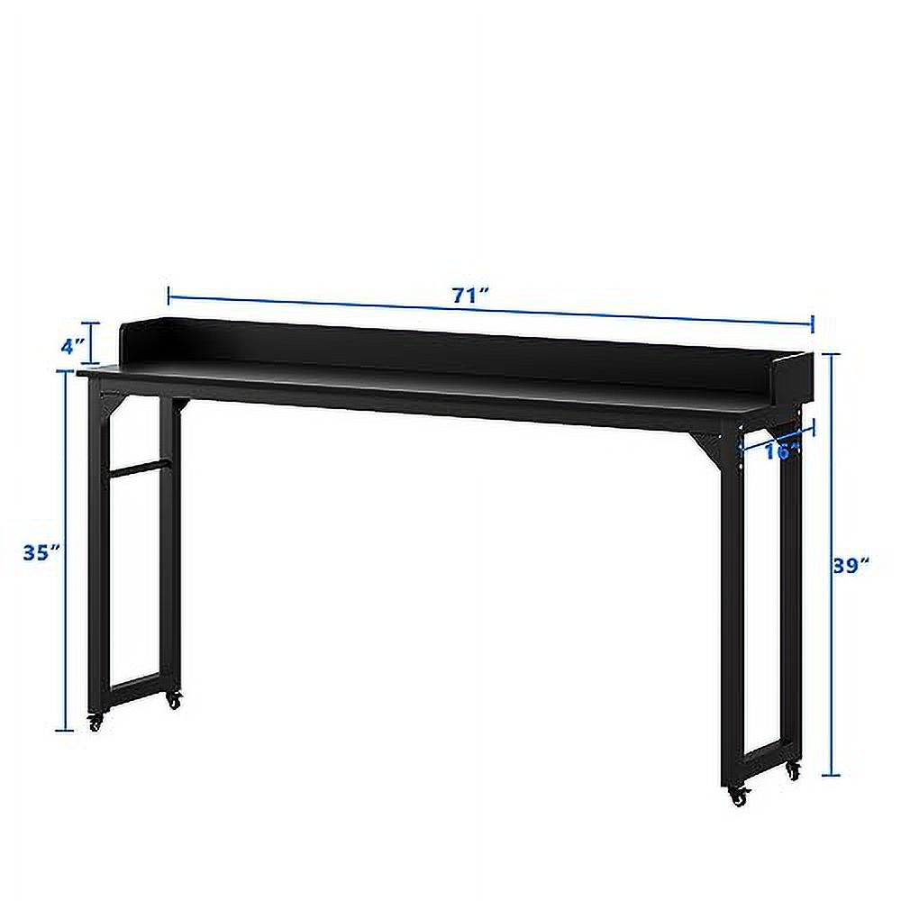 Overbed Table with 4 Wheels, Over Bed Desk Rolling Medical Table 71" W ...