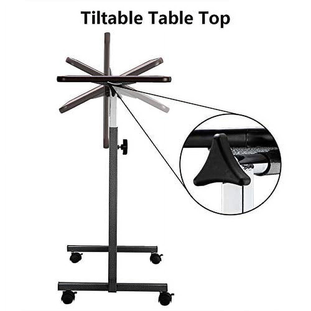 Overbed Table, Bed Table 4 Wheels with Brake Swivel Wheel Rolling Tray ...