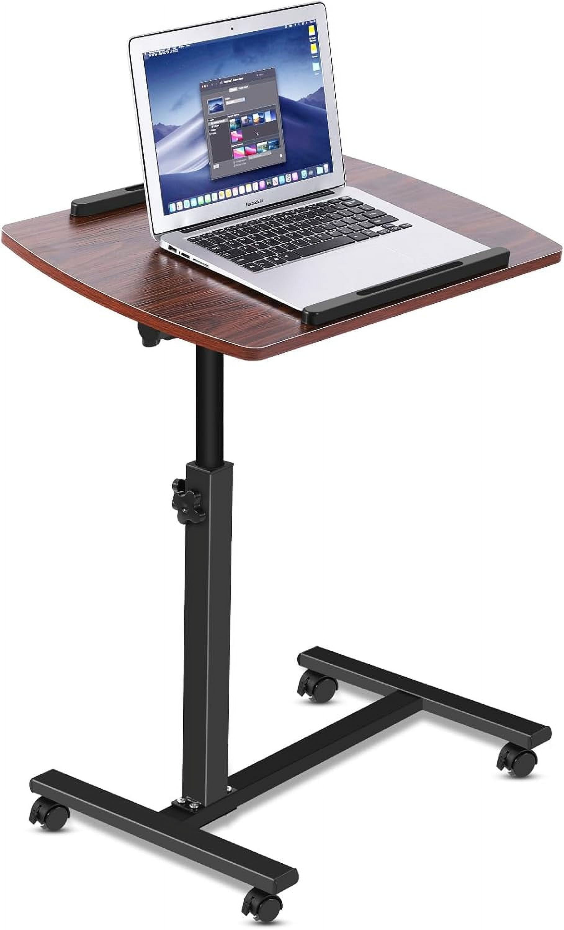 Overbed Table Height Adjustable with Tilting Desktop Bed Side Table ...