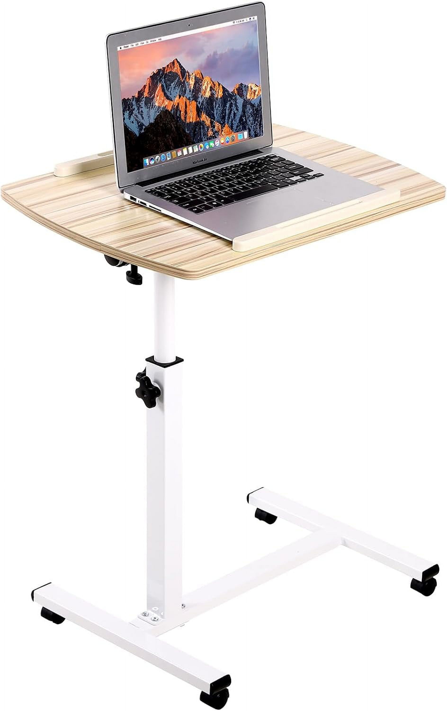 Overbed Table Height Adjustable with Tilting Desktop Bed Side Table ...
