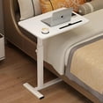 Overbed Table,Over The Bed Table with Hidden Wheels&Cup Holder,Adjustable Bedside Table and ...