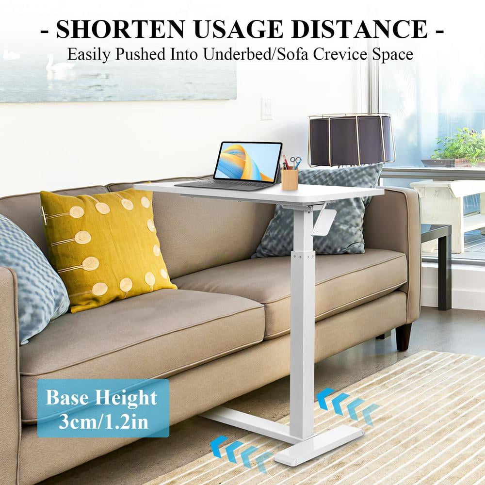 Overbed Table, Pneumatic Standing Desk with Wheels, Portable Laptop ...