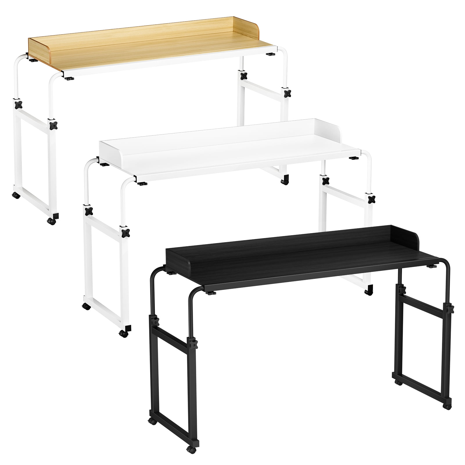 Overbed Table with Wheels, Adjustable Bed Table for Home and Hospital ...