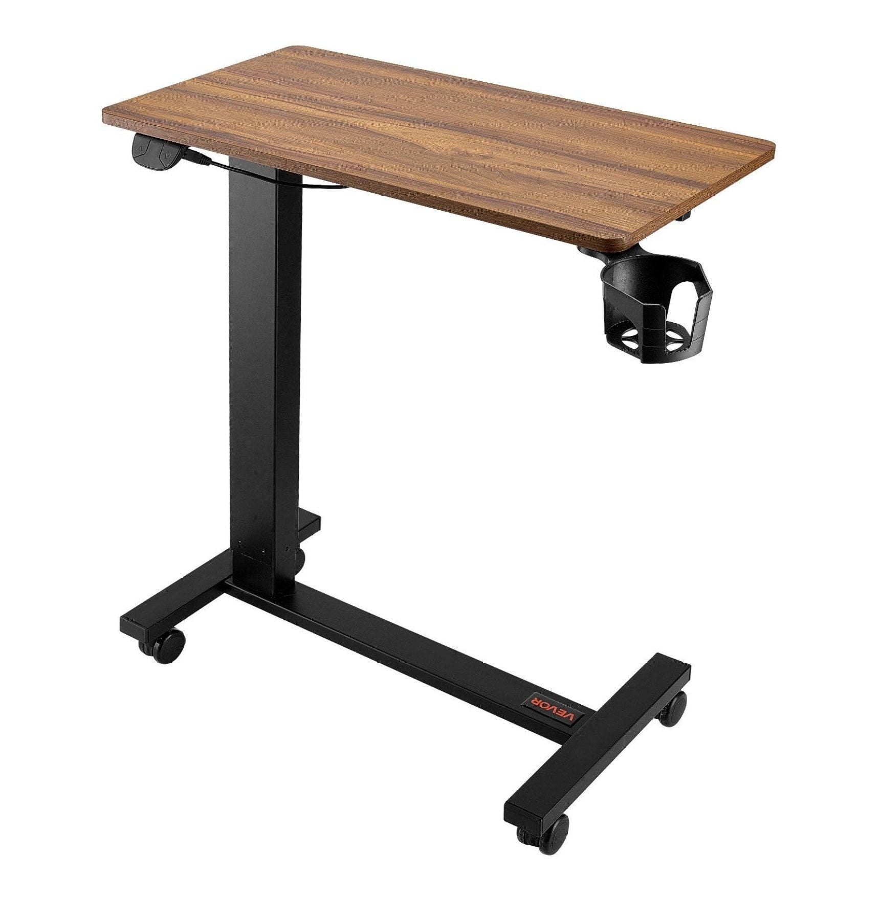 Overbed Table with Wheels, Electric Lift Bedside Desk - Rolling Laptop ...