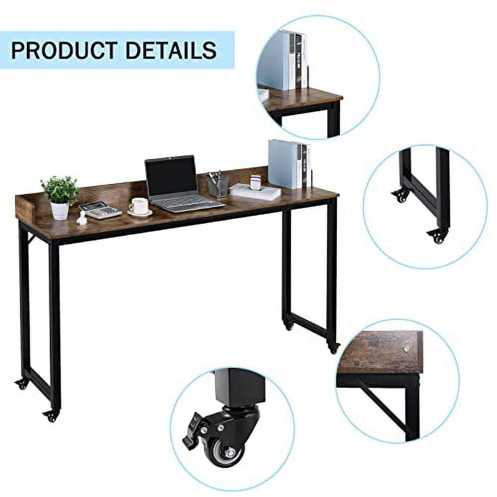 Overbed Table with Wheels, Queen Full Size Mobile Computer Desk ...