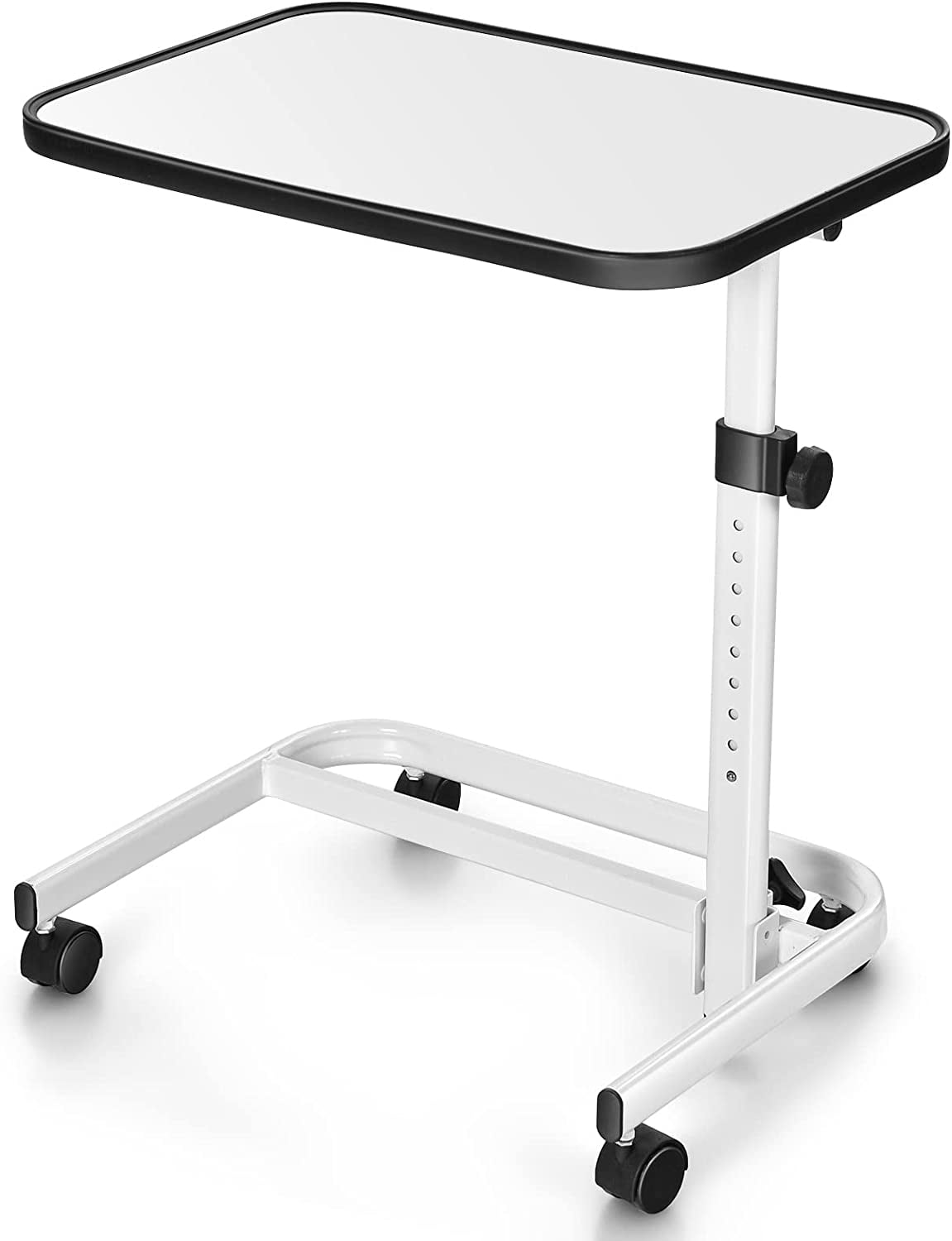 Overbed Table with Wheels, Rolling Bedside Table with 9-Level ...