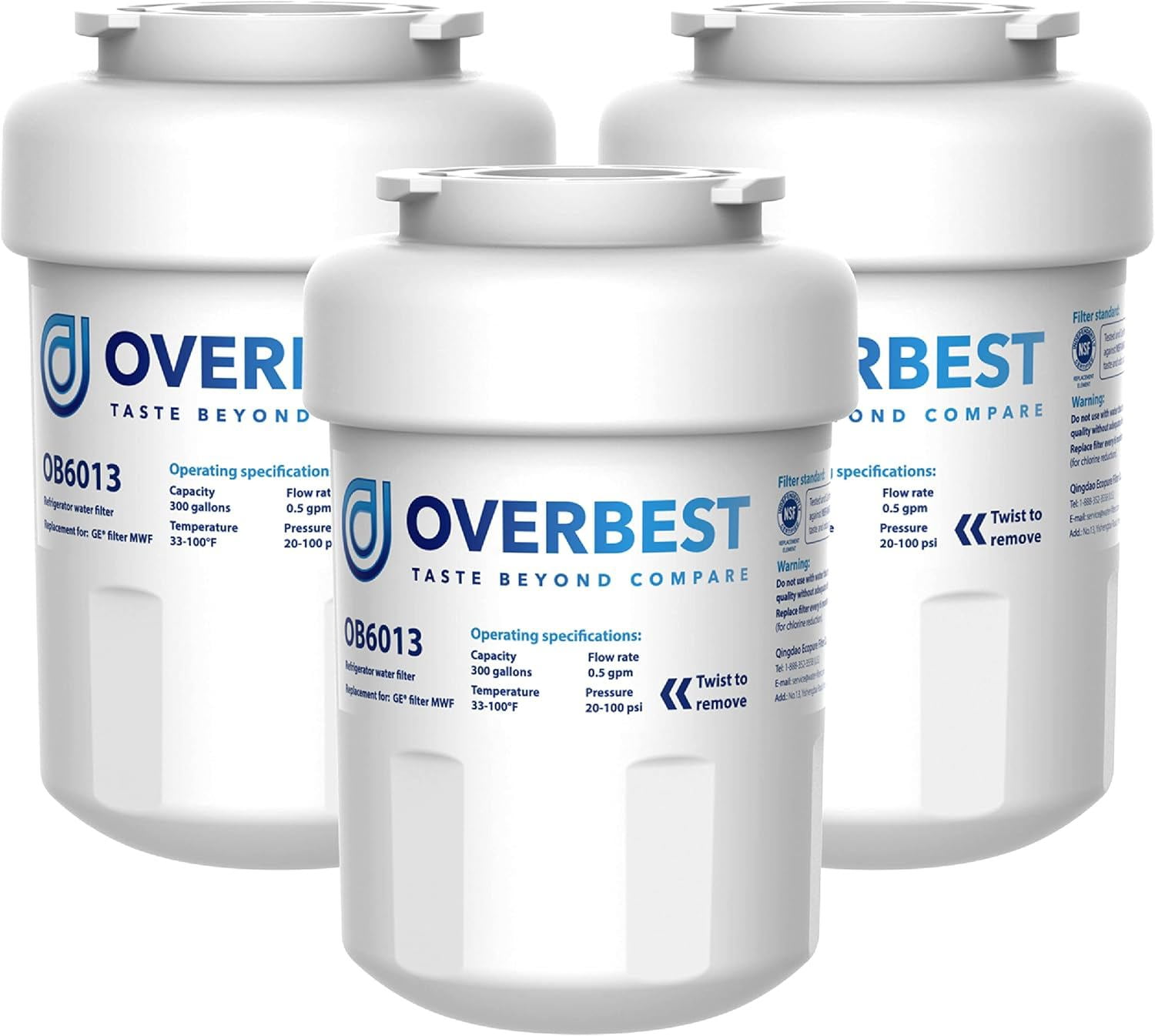 Overbest OB6013 Replacement for GE® MWF®, Smartwater® MWFP, MWFA, GWF ...
