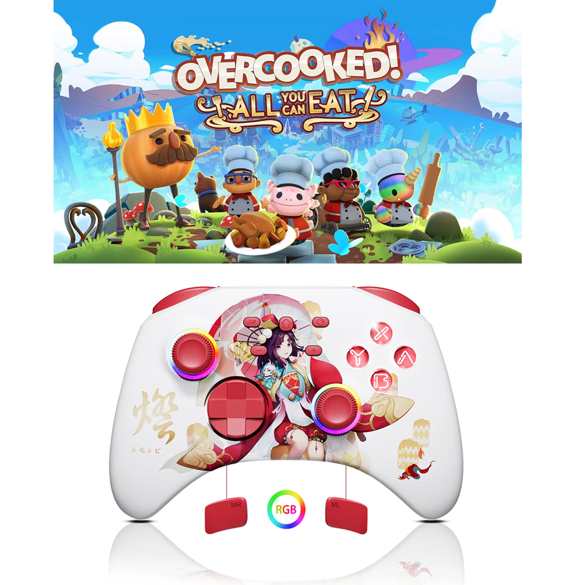 Overcooked! All You Can Eat Game Disc and Upgraded Switch Pro ...