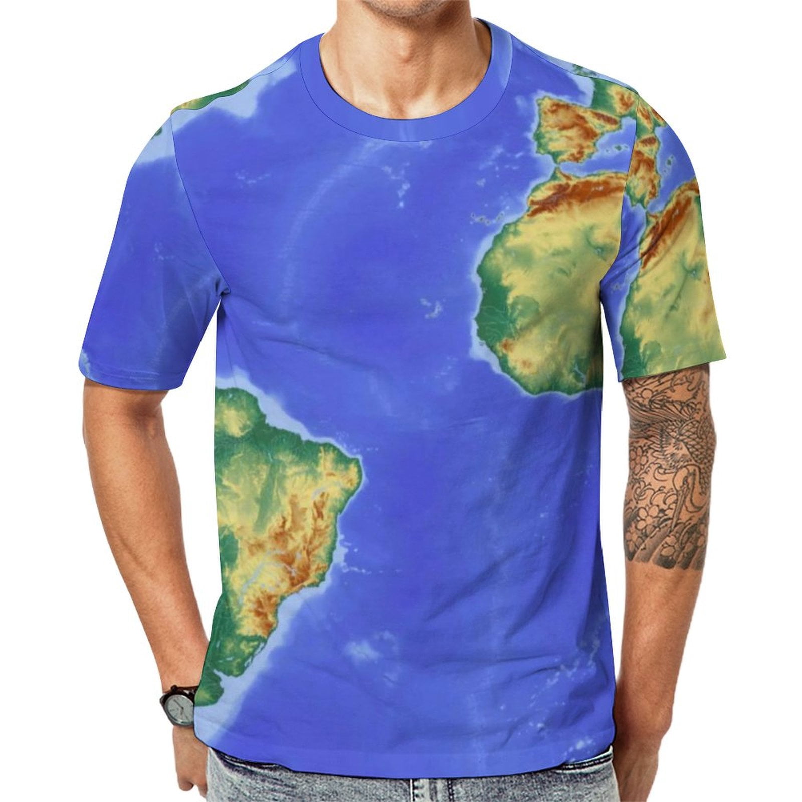 Overd T Shirt Beach Earth Map TShirts Antique World Map Street Style ...