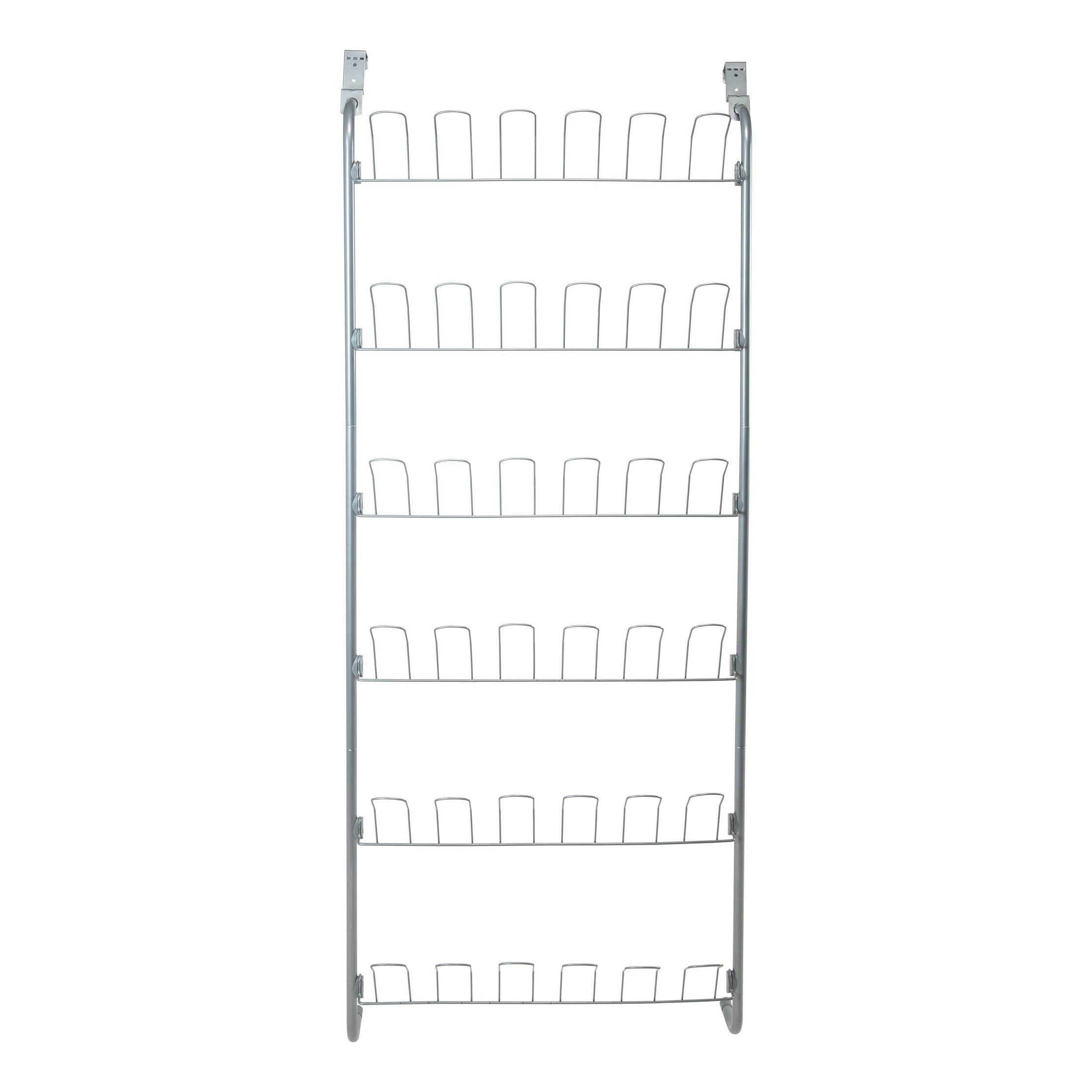 Overdoor Wire Shoe Rack Basic Collection: Holds 18 Pairs, Metal Frame ...