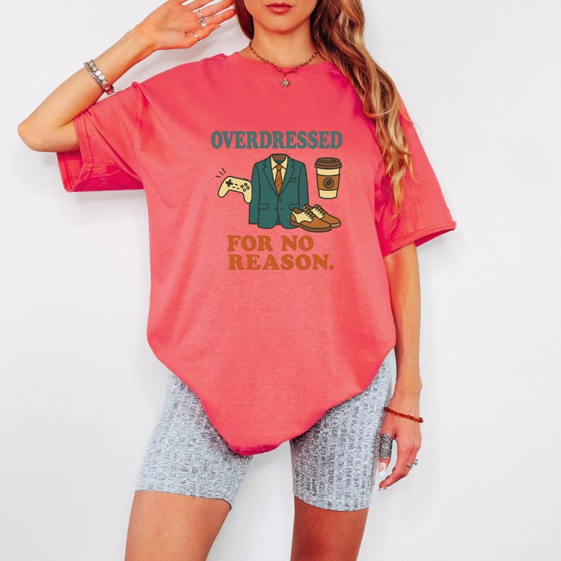 Overdressed for No Reason Funny Work From Home Retro Office Humor ...